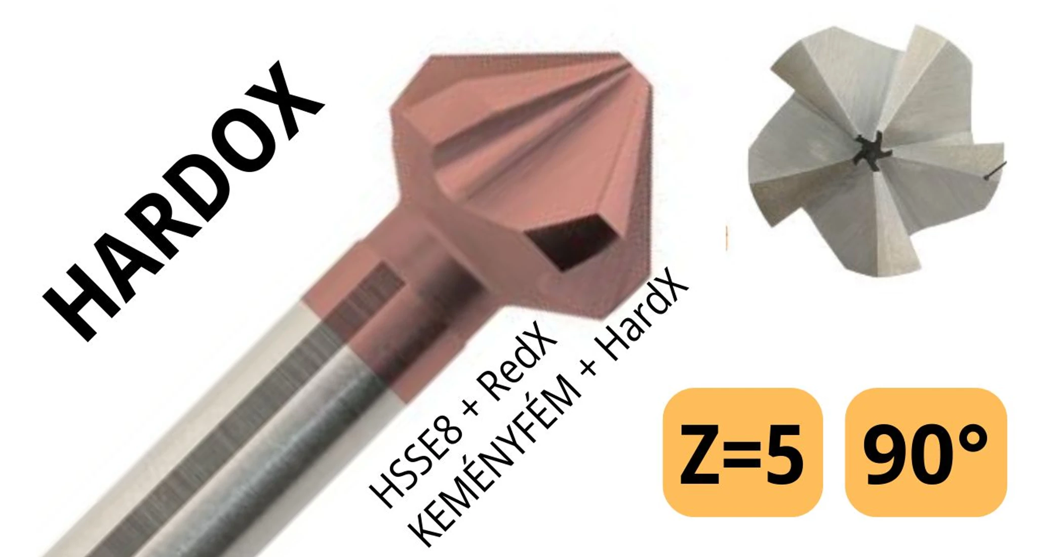 5-élű Kúpsüllyesztő 90° - Hardox és Szuperötvözetekhez | Perfor